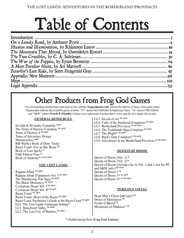 Adventures in the Borderland Provinces – Frog God Games